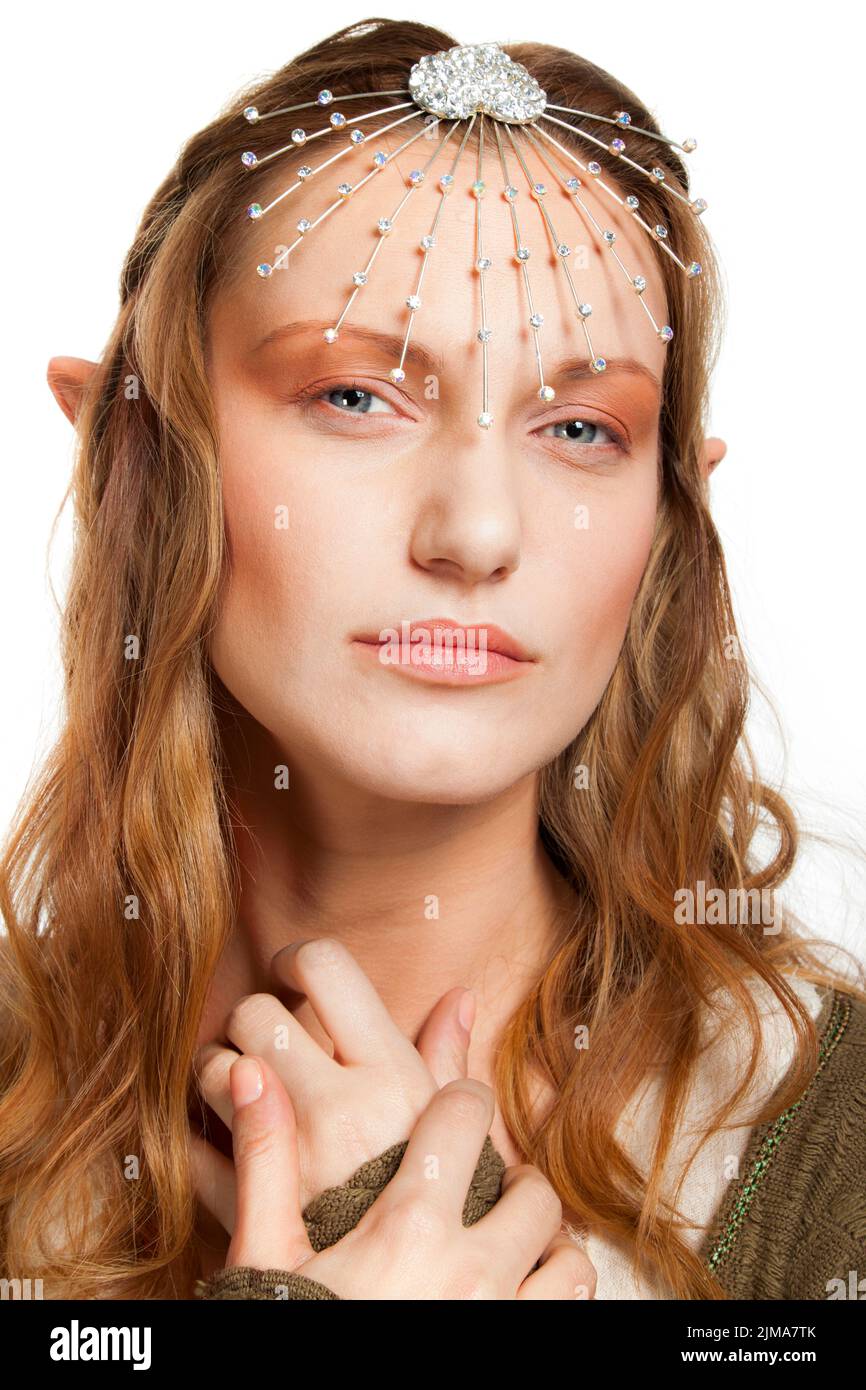 Elf beautiful woman portret Stock Photo - Alamy