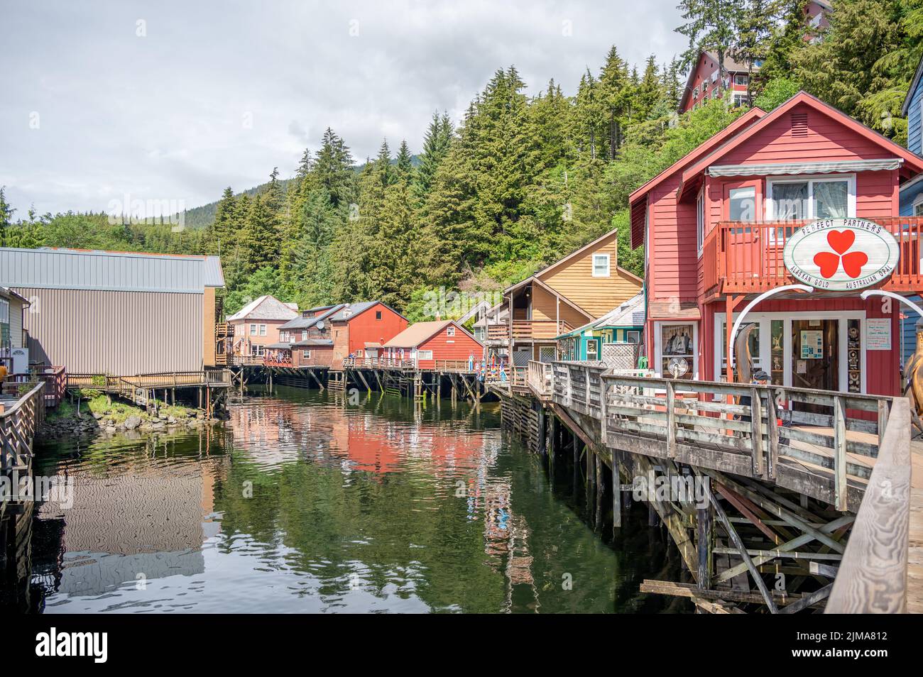 Ketchikan, Alaska - July 29, 2022: Famous Creek Street national ...