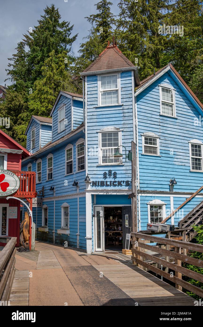 Ketchikan, Alaska - July 29, 2022: Famous Creek Street national ...