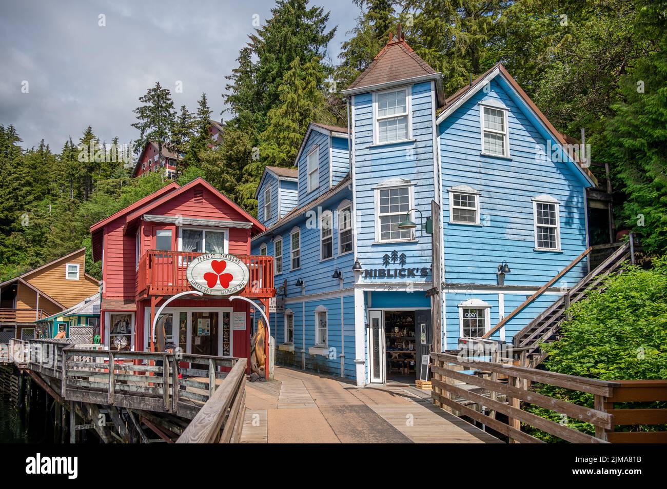 Ketchikan, Alaska - July 29, 2022: Famous Creek Street national ...