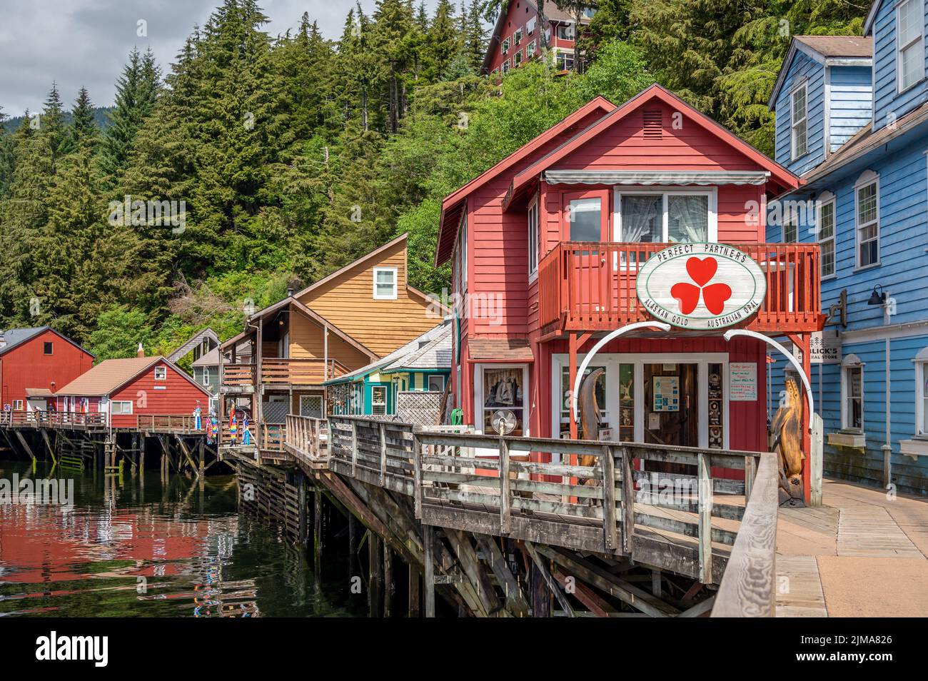 Ketchikan, Alaska - July 29, 2022: Famous Creek Street national ...