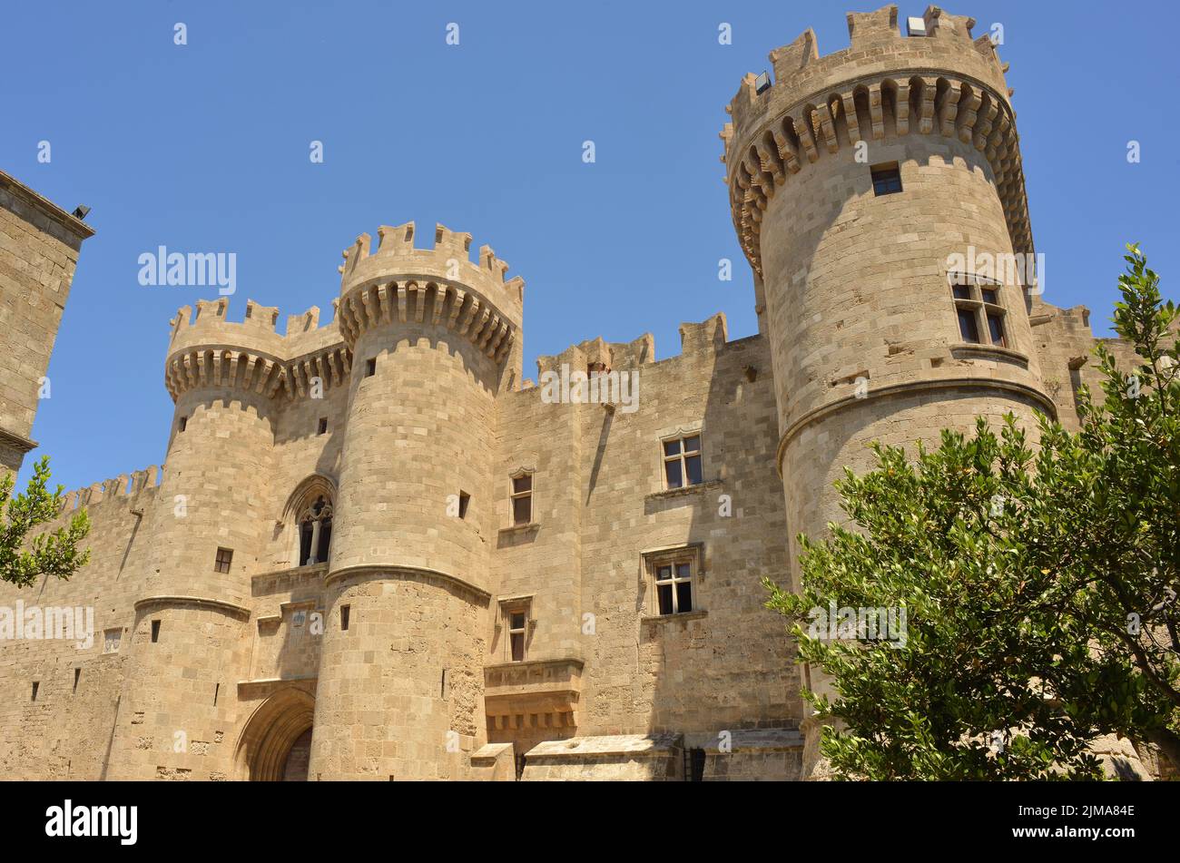 The architecture of the Grandmasters palace in Rhodes, Greece Stock ...