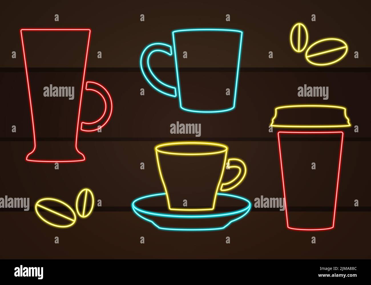 Coffee beans set icons Stock Vector Images - Alamy