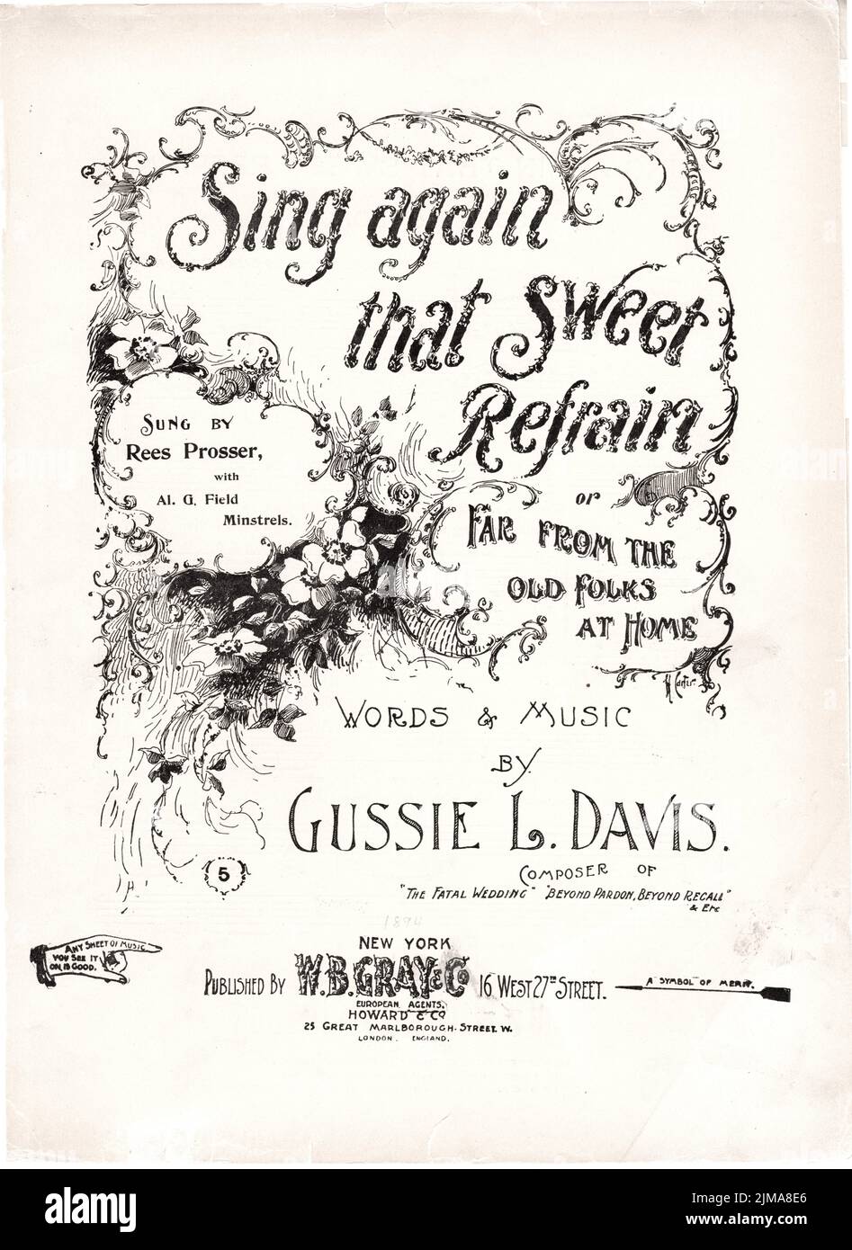 Sing Again that Sweet Refrain or Far From the Old FOlks at Home, 1894 ...