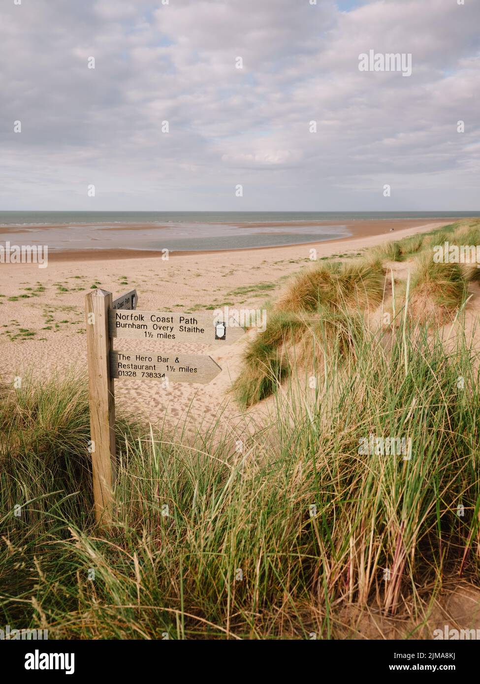 Burnham Overy Footpath - Norfolk Coastal Path summer beach sand dunes ...
