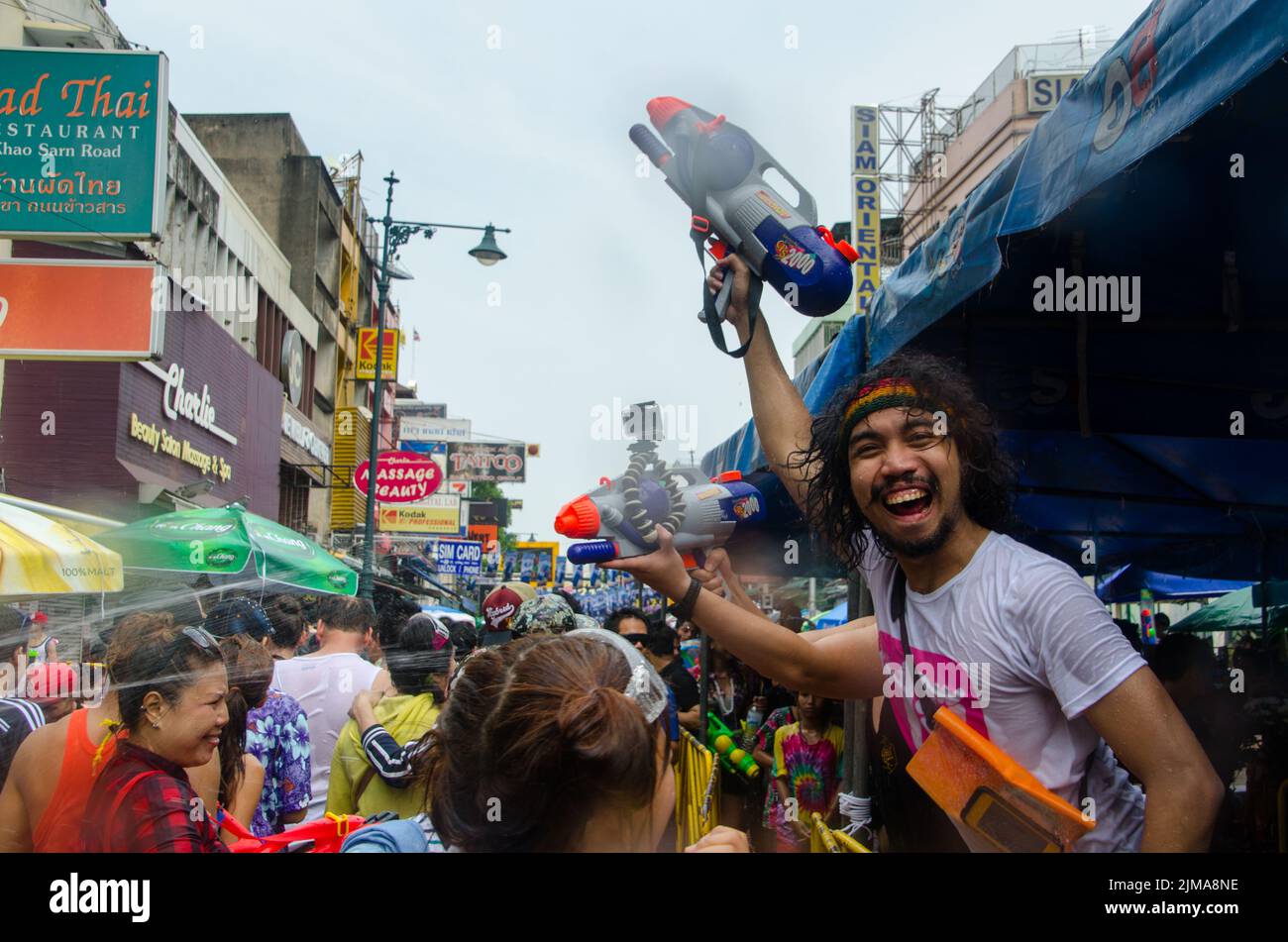 Songkran festival khao san road hi-res stock photography and images - Alamy