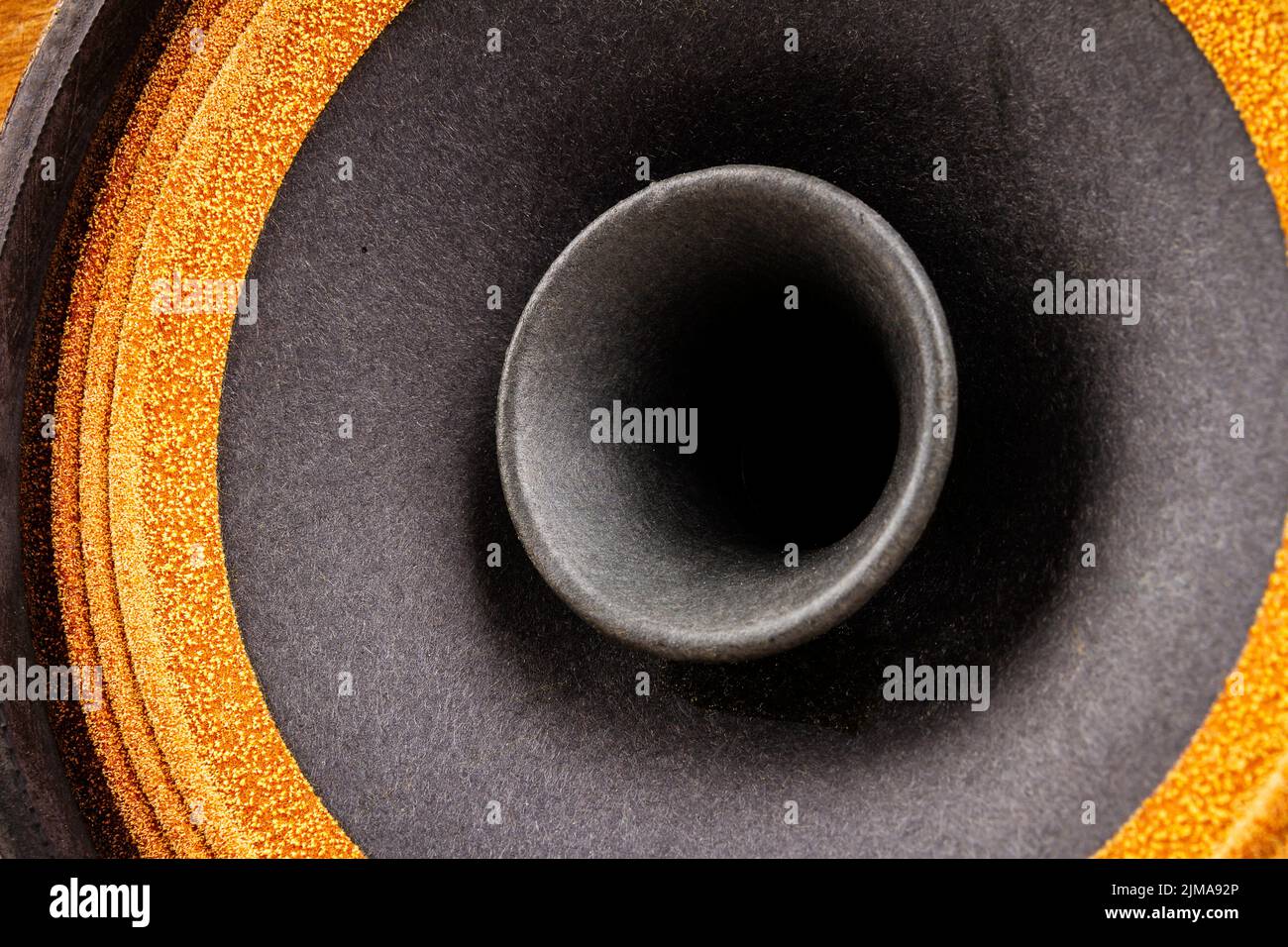 Close up of old full range driver in vintage speaker Stock Photo - Alamy
