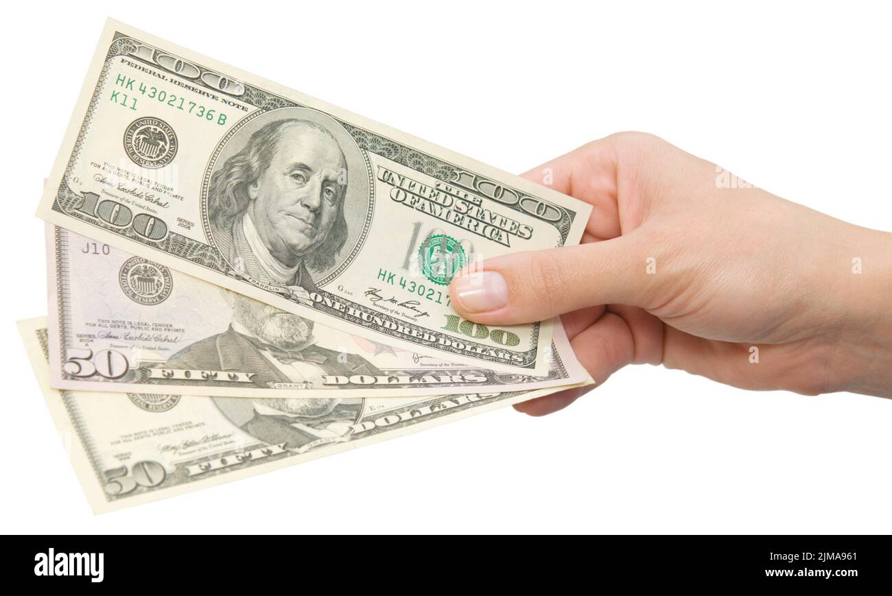 Hands and dollars Stock Photo - Alamy
