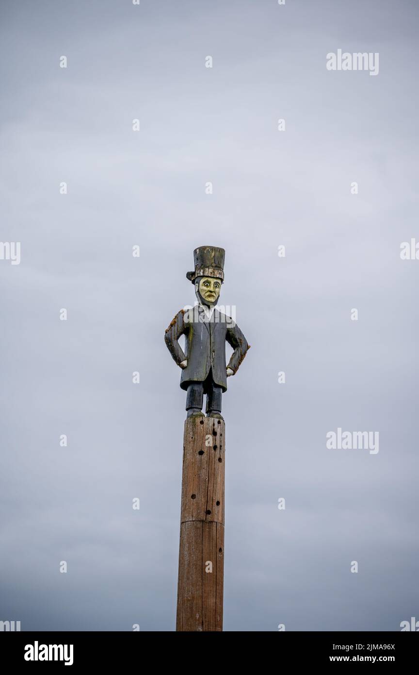 Saxman, Alaska - July 29, 2022: Abraham Lincoln totem pole which was ...