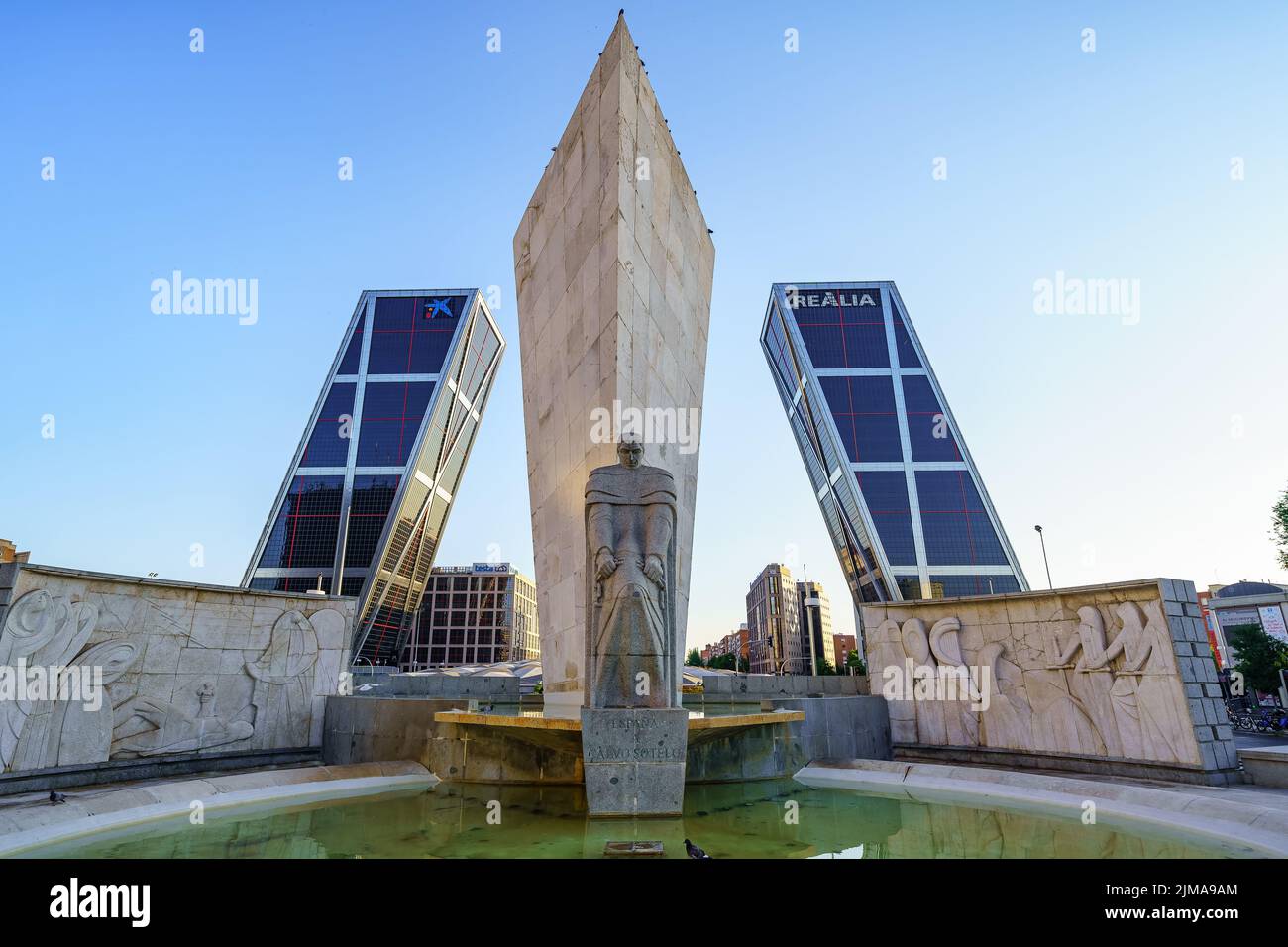 Madrid, Spain - July 30, 2022: Plaza de Castilla with sloping office ...