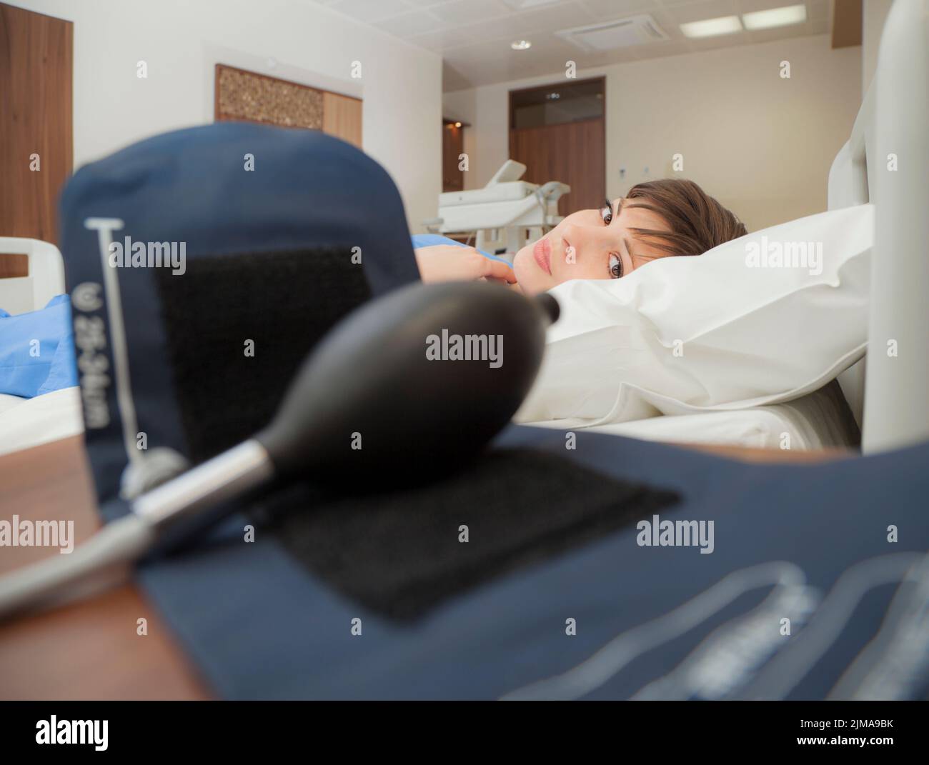 Blood Pressure Monitor patient woman hospital Stock Photo - Alamy