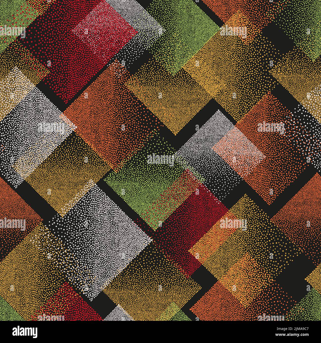 Seamless colorful squares pattern. Abstract vector hand drawn ...