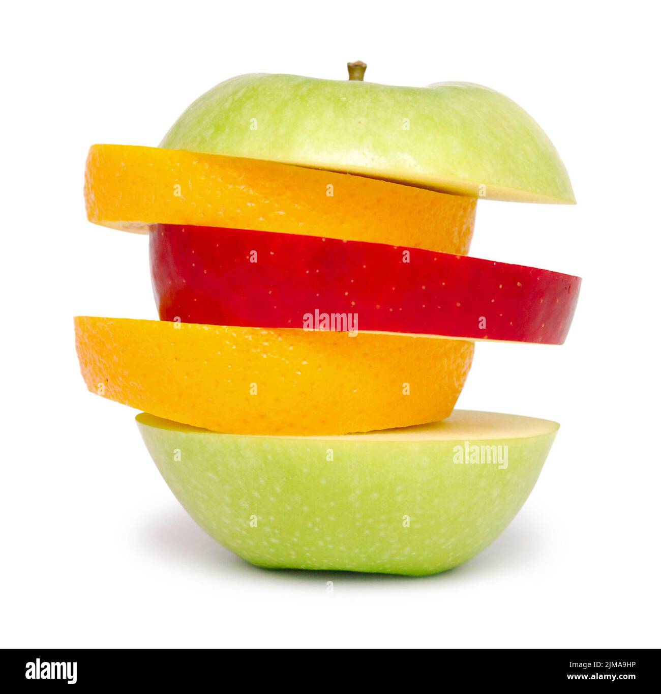 Sliced red green apple Cut Out Stock Images & Pictures - Alamy