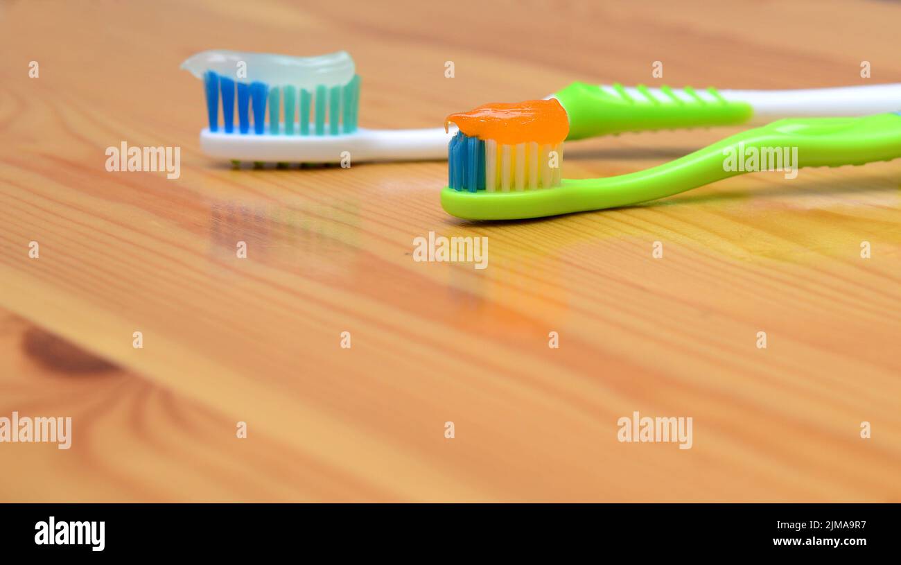 Toothbrush with toothpaste Stock Photo - Alamy