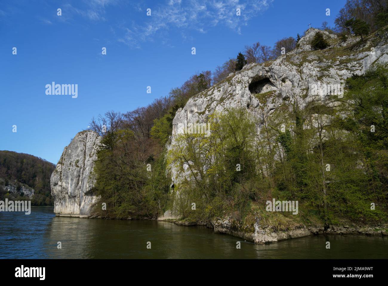 Danube breakthrough from Kelheim to Weltenburg monastery with rocks and ...