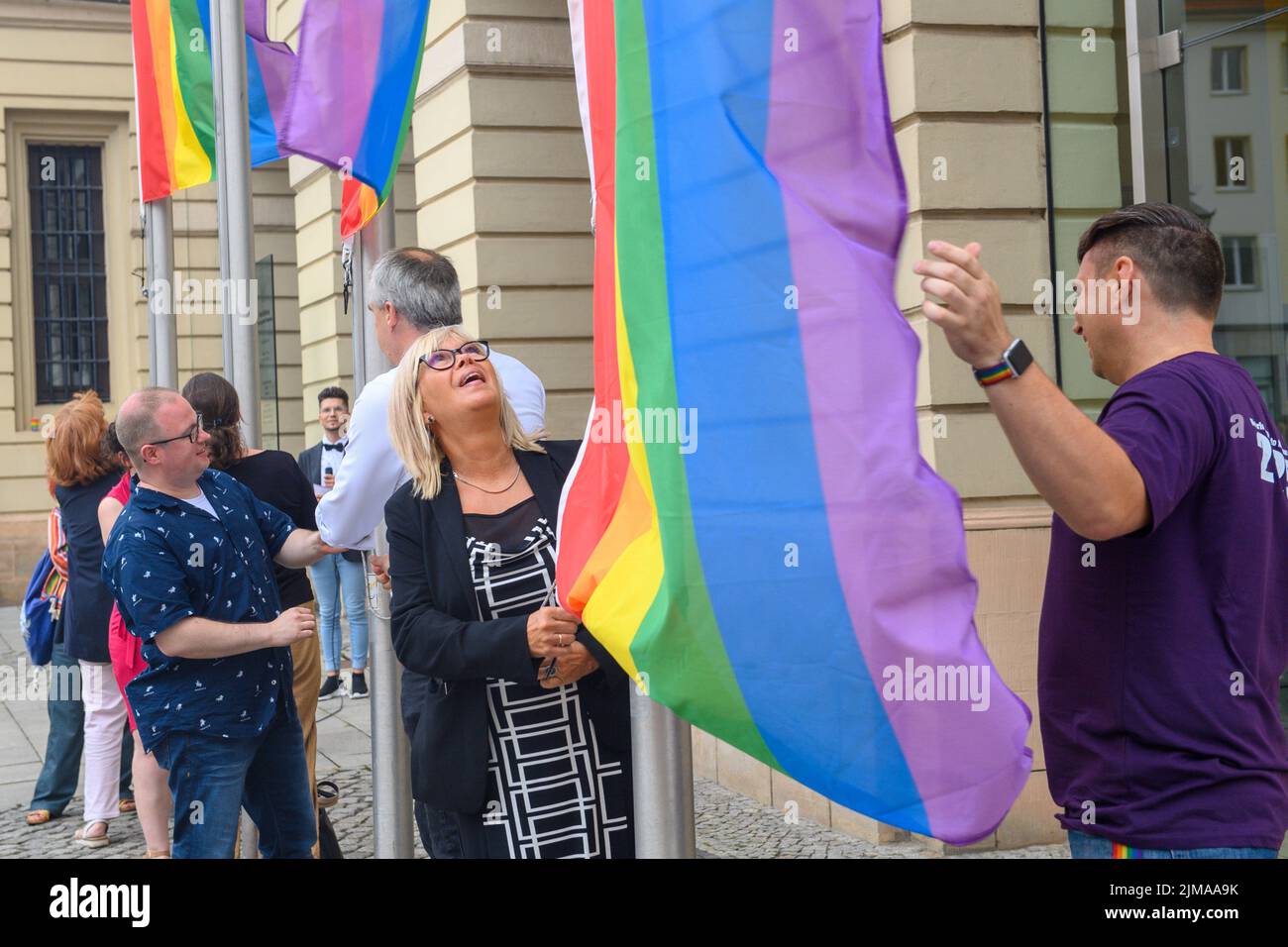Magdeburg, Germany. 05th Aug, 2022. Simone Borris (2nd from left ...