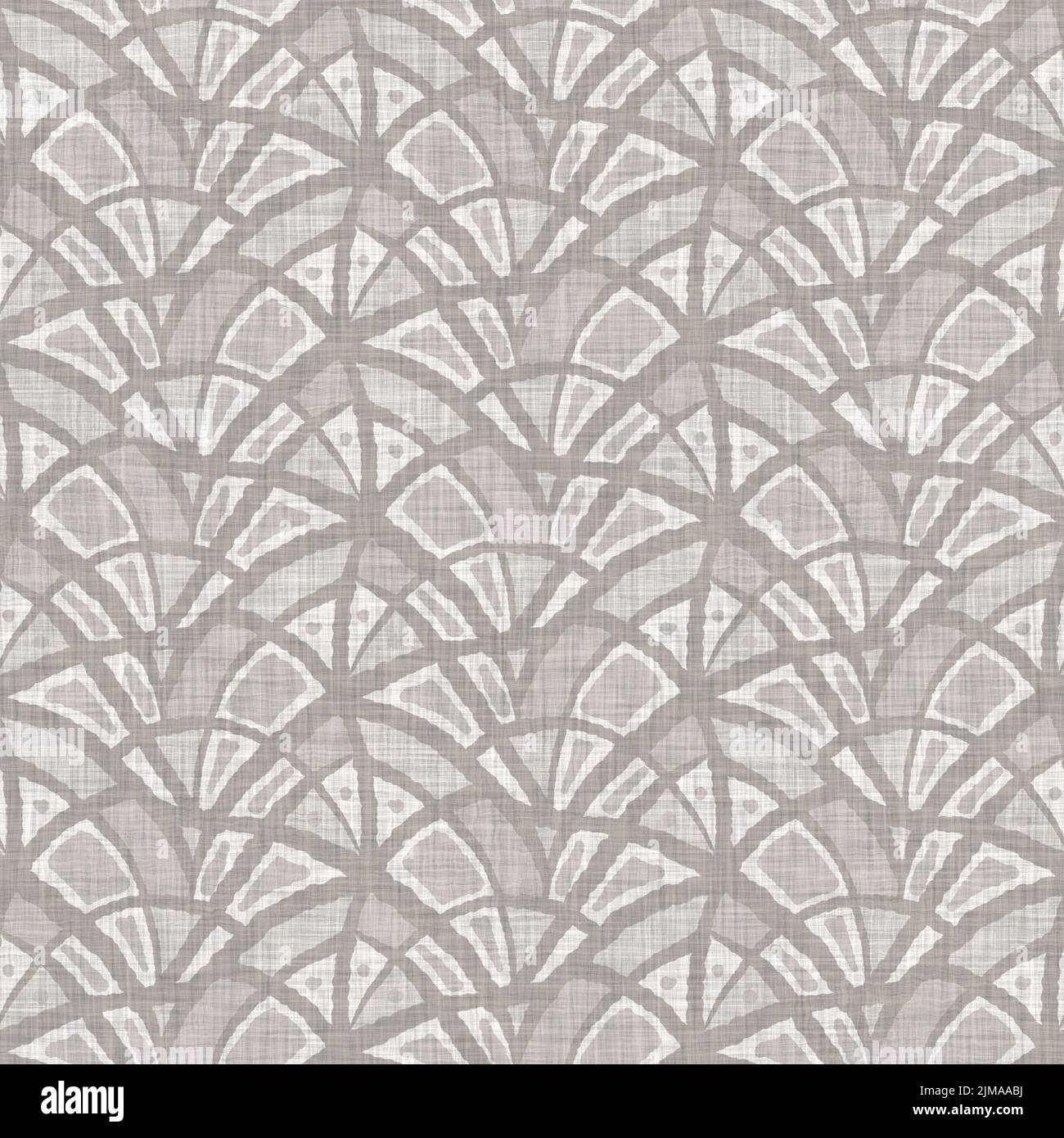 French grey doodle motif linen seamless pattern. Tonal country cottage ...