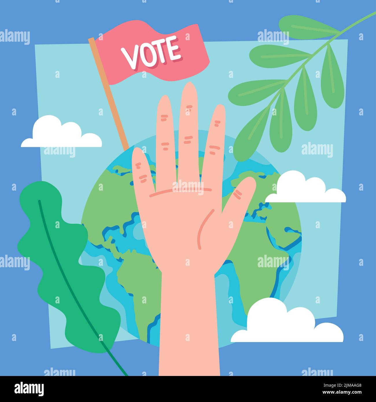 vote in flag with earth Stock Vector Image & Art - Alamy