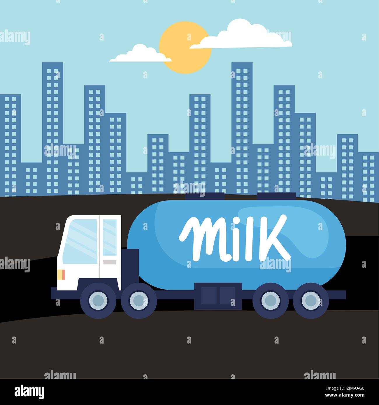 milk transport truck scene Stock Vector Image & Art - Alamy