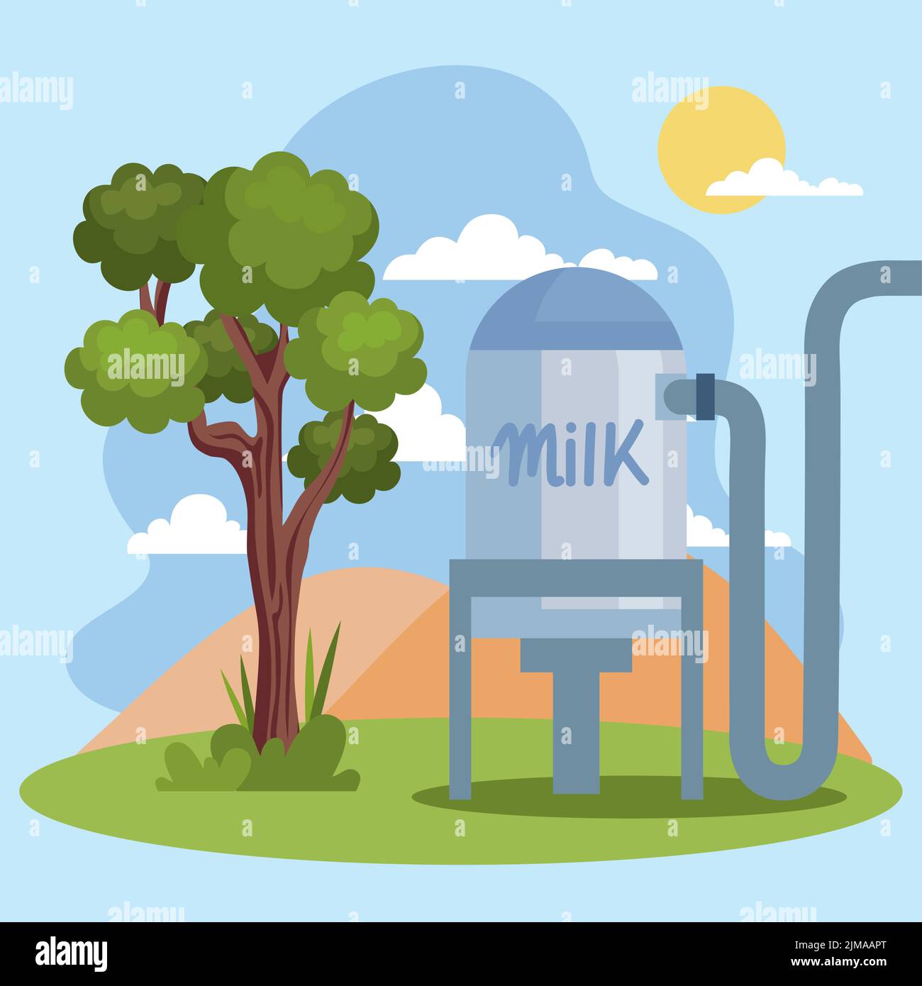 Farming industrial landscape in Stock Vector Images - Alamy