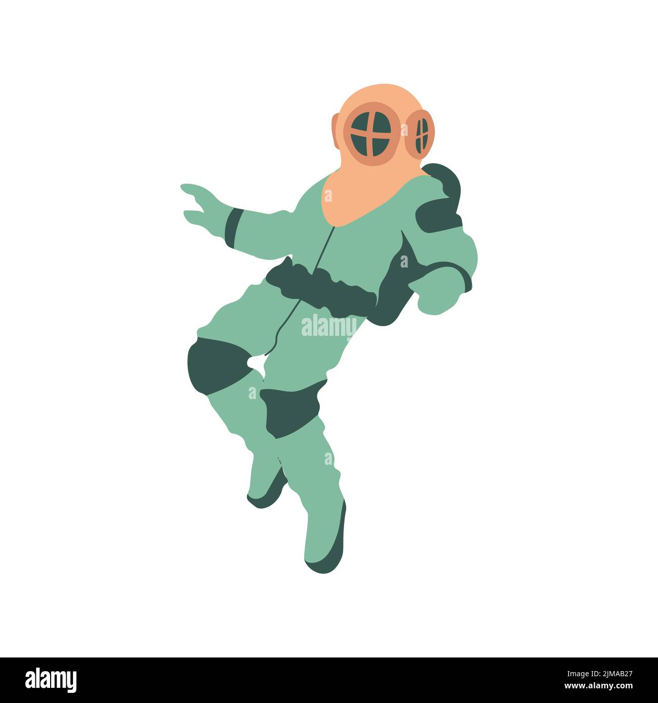 Cute vector ocean illustration with scuba diver.Underwater cartoon ...