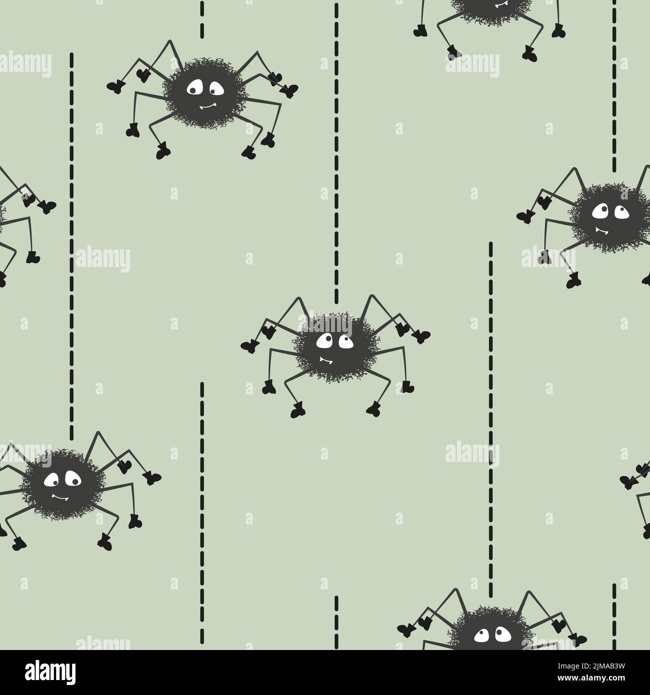 Seamless cute spiders pattern. Halloween vector illustration Stock ...