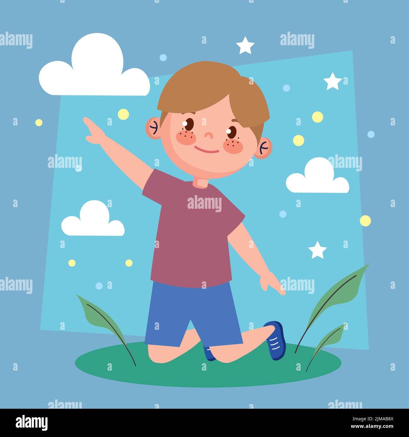 little boy kneeling position Stock Vector Image & Art - Alamy