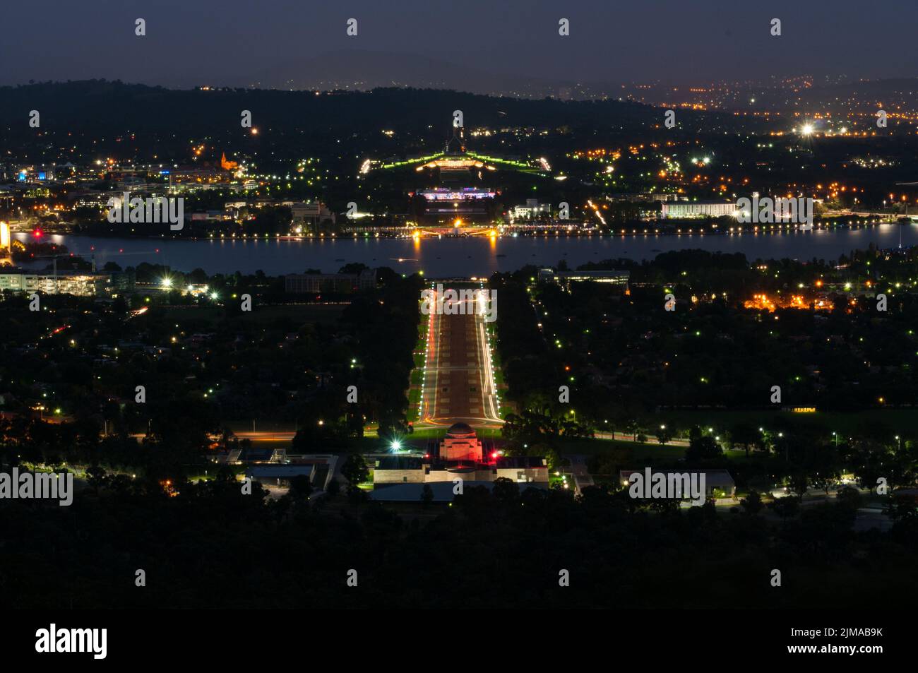 Canberra by night Stock Photo - Alamy