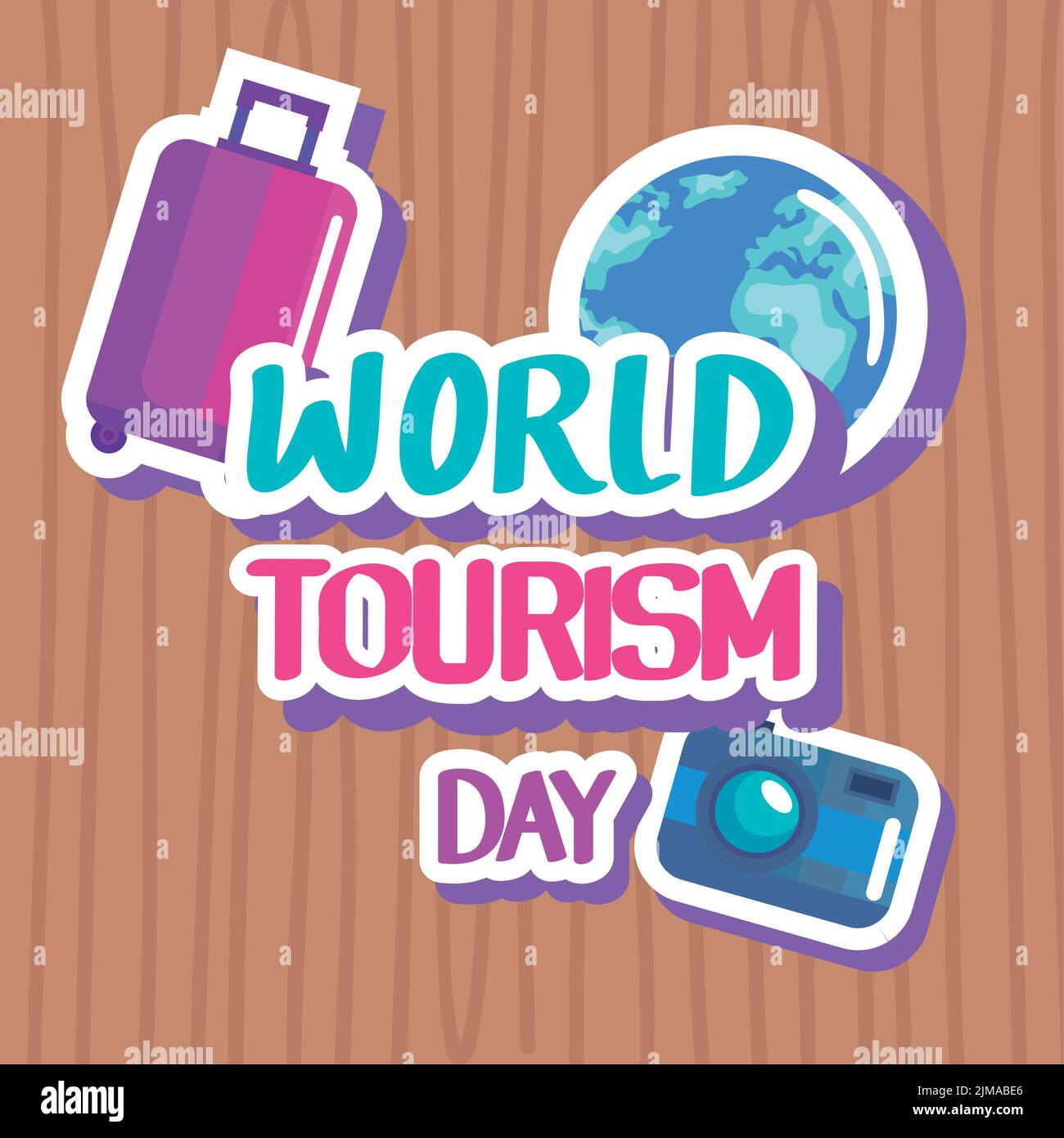tourism day lettering with icons Stock Vector Image & Art - Alamy