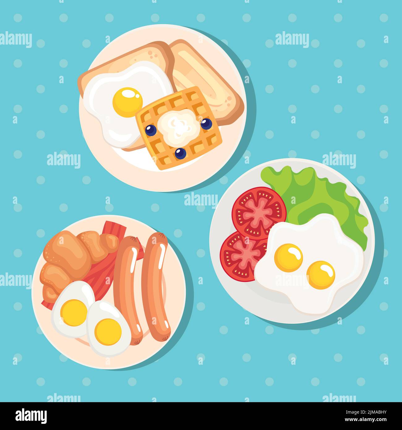 three breakfast dishes menu Stock Vector Image & Art - Alamy