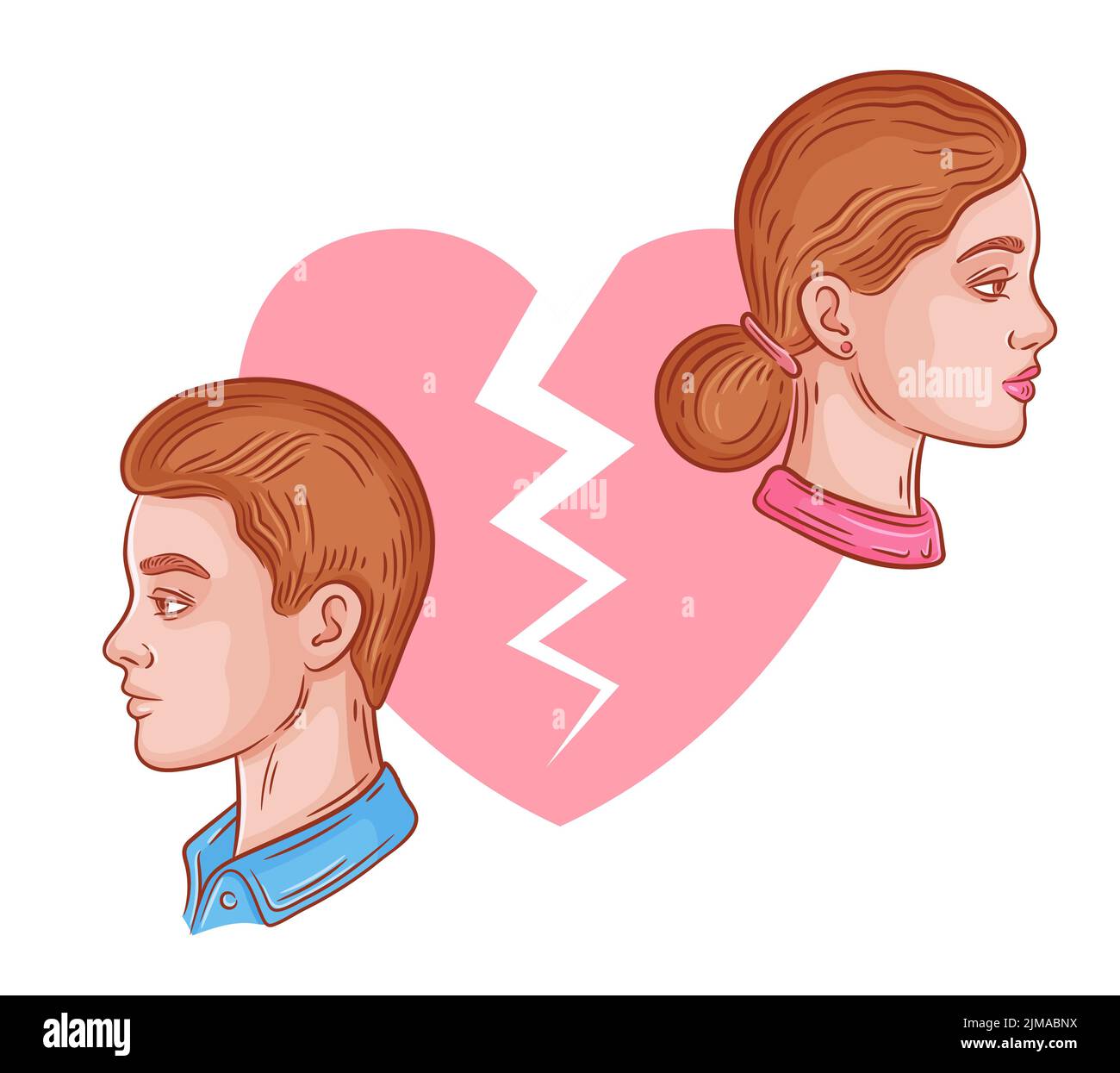 Divorce married couple, love relationship breakup, quarrel, separation ...