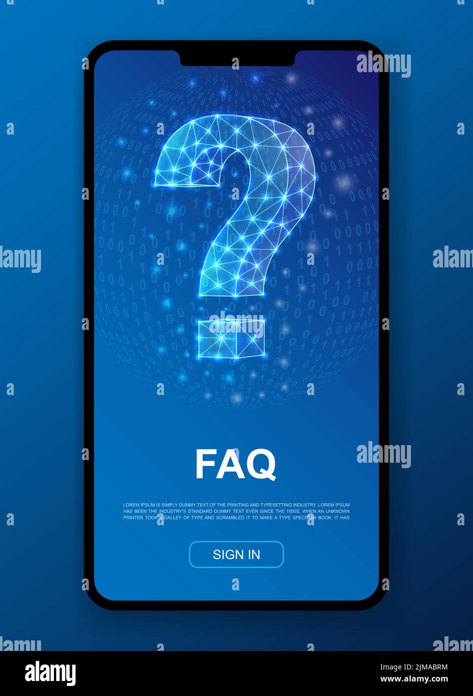 Question mark 3d polygonal symbol for UI, UX design template. Low poly ...