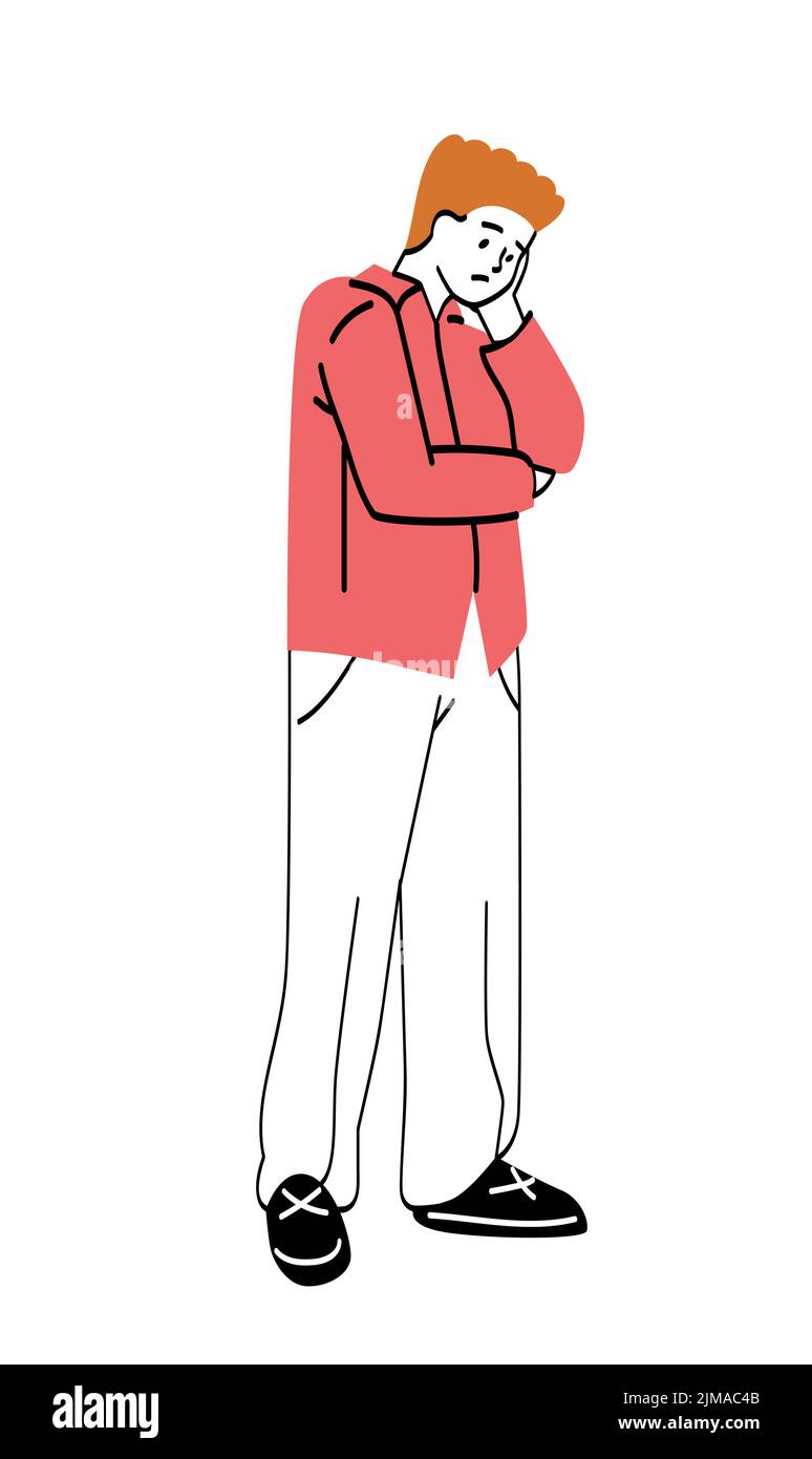 Upset young man feeling Stock Vector Images - Alamy