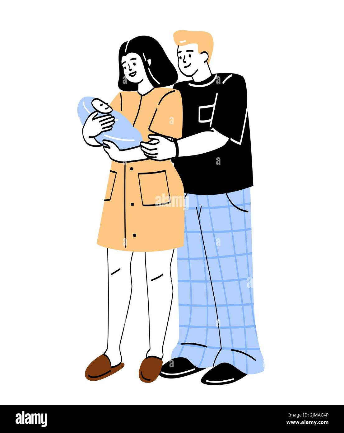 Family with newborn baby Stock Vector Image & Art - Alamy