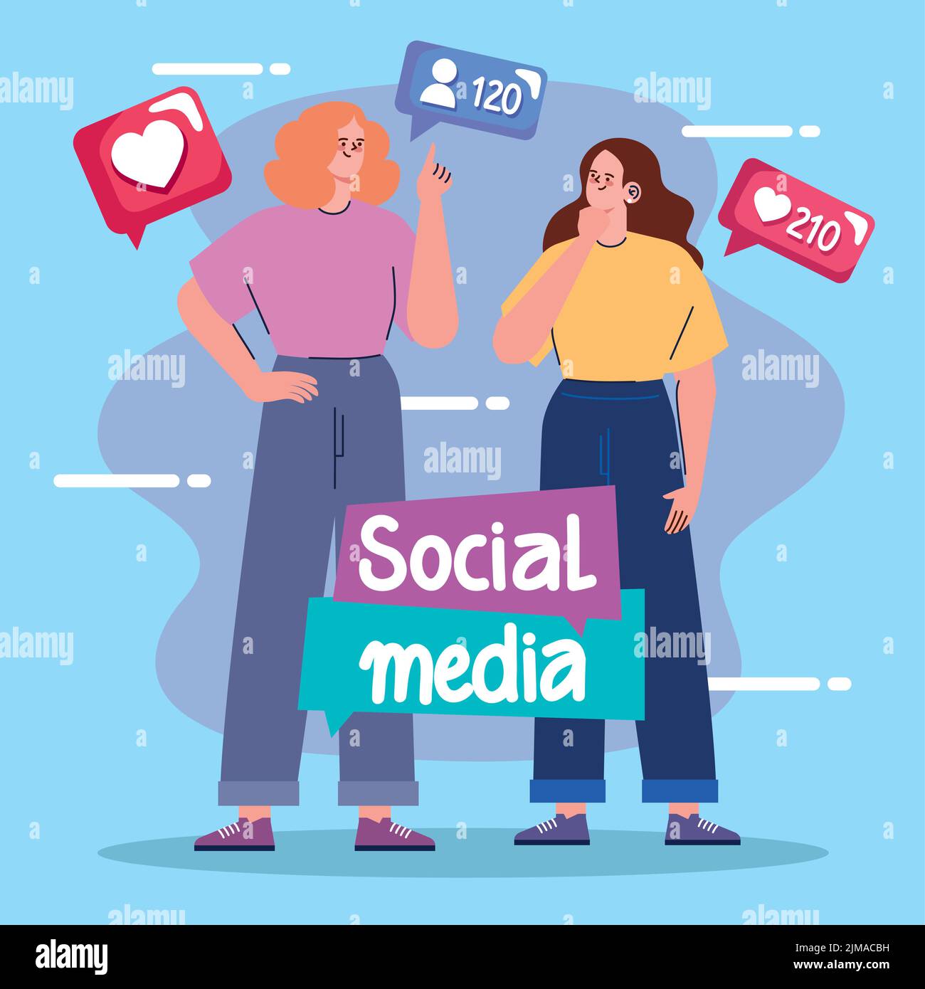 social media lettering with girls Stock Vector Image & Art - Alamy