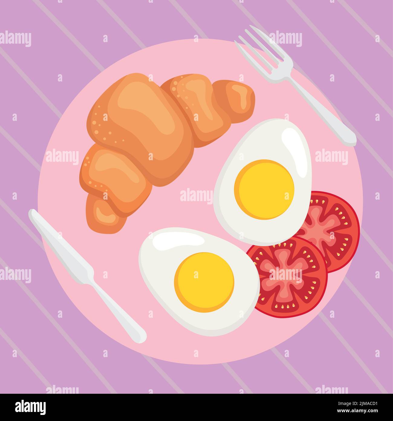 croissant with eggs boiled Stock Vector Image & Art - Alamy