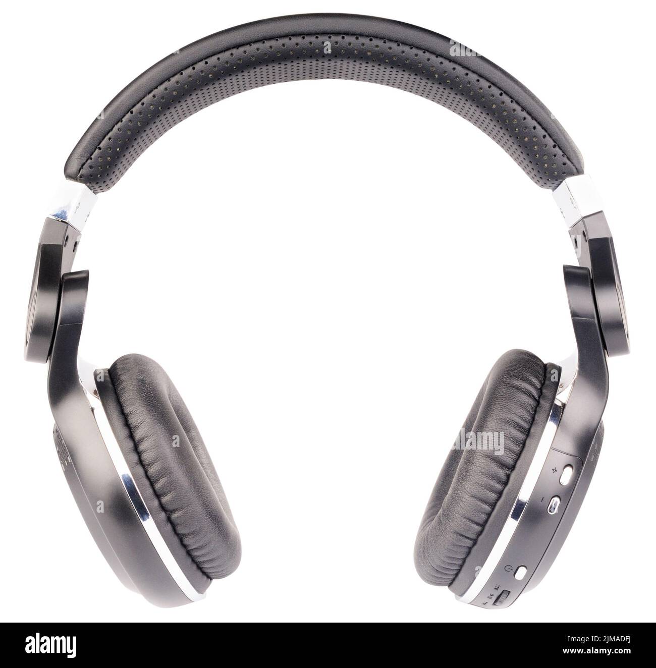 Wireless stereo headphones front view isolated on the white Stock Photo ...