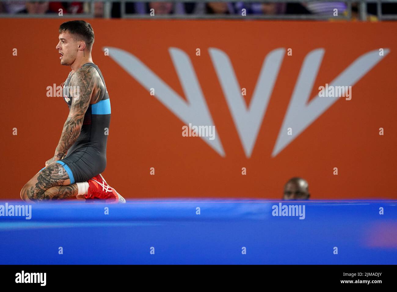 England's George Ramm during the Men's Freestyle Wrestling 65kg match ...
