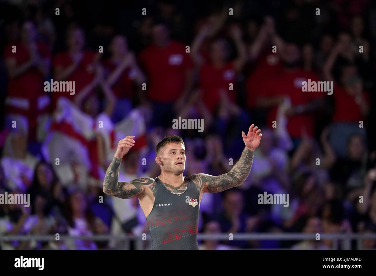 England's George Ramm during the Men's Freestyle Wrestling 65kg match ...