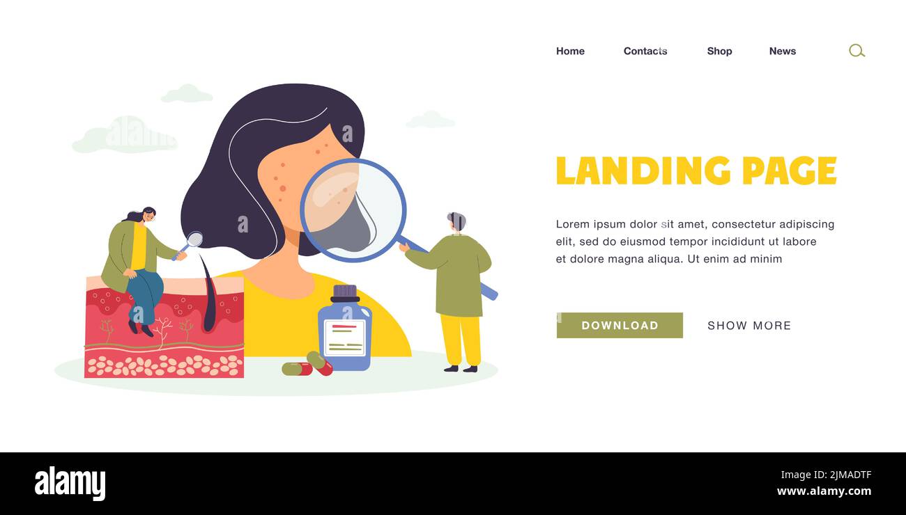 Tiny dermatologists examining skin of patient at hospital. Doctor ...