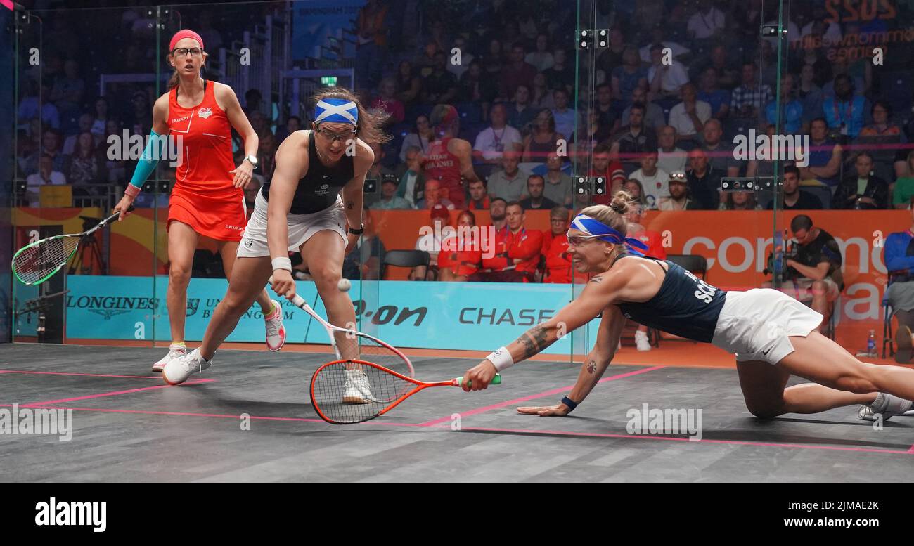 Scotland's Lisa Aitken (right) and Georgia Adderley (centre) with ...