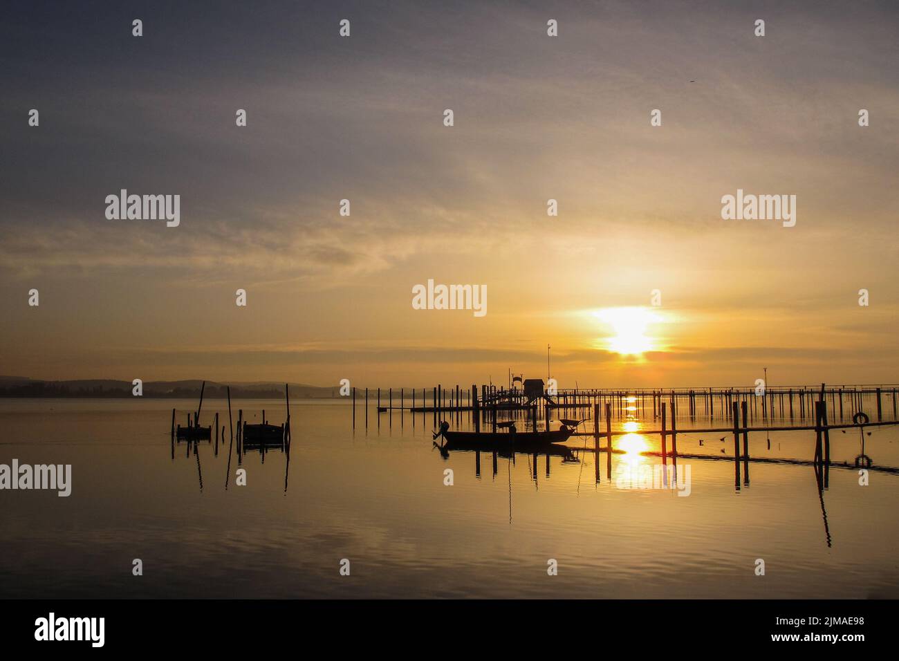 After sunrise in Iznang - lake constance Stock Photo - Alamy