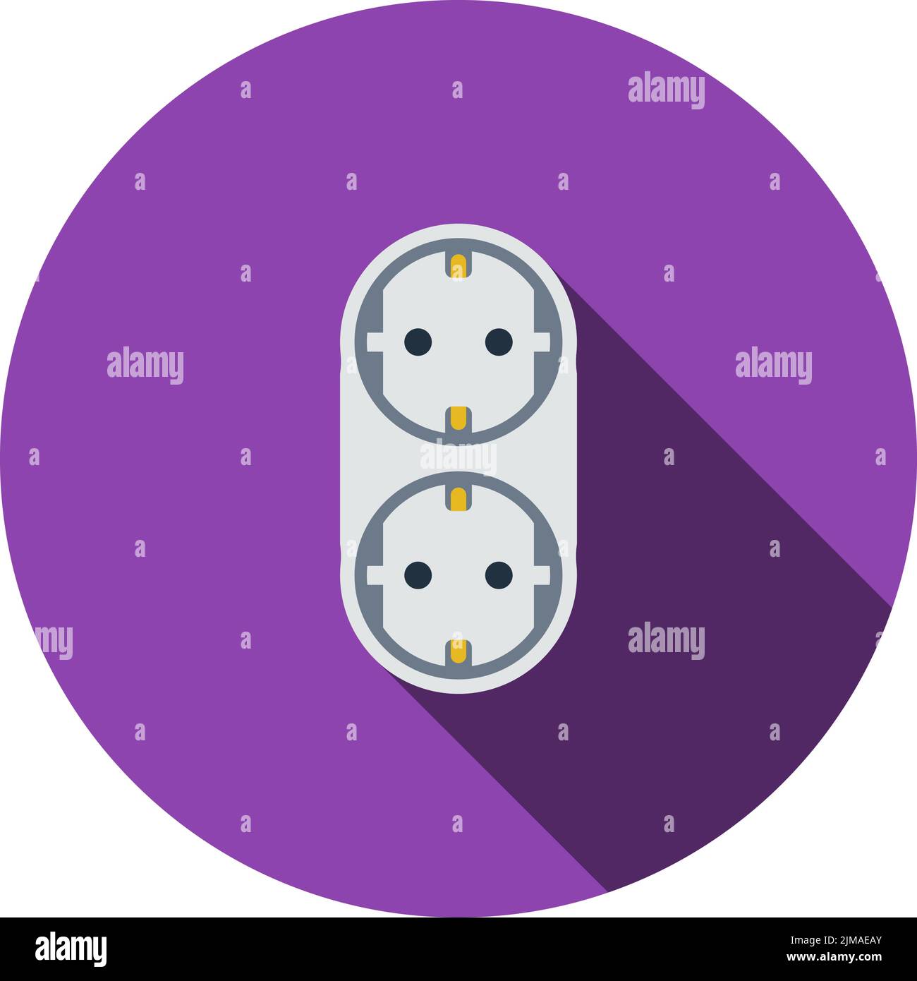 AC Splitter Icon. Flat Circle Stencil Design With Long Shadow. Vector ...