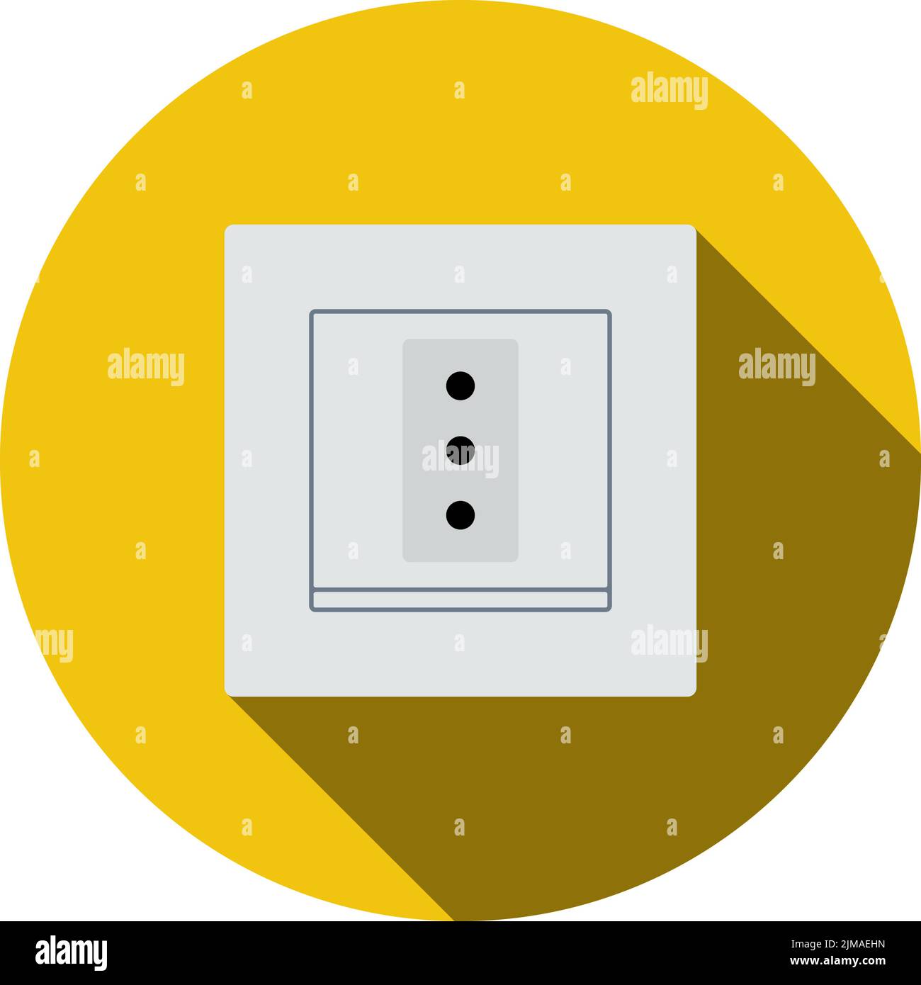 Italy Electrical Socket Icon. Flat Circle Stencil Design With Long ...