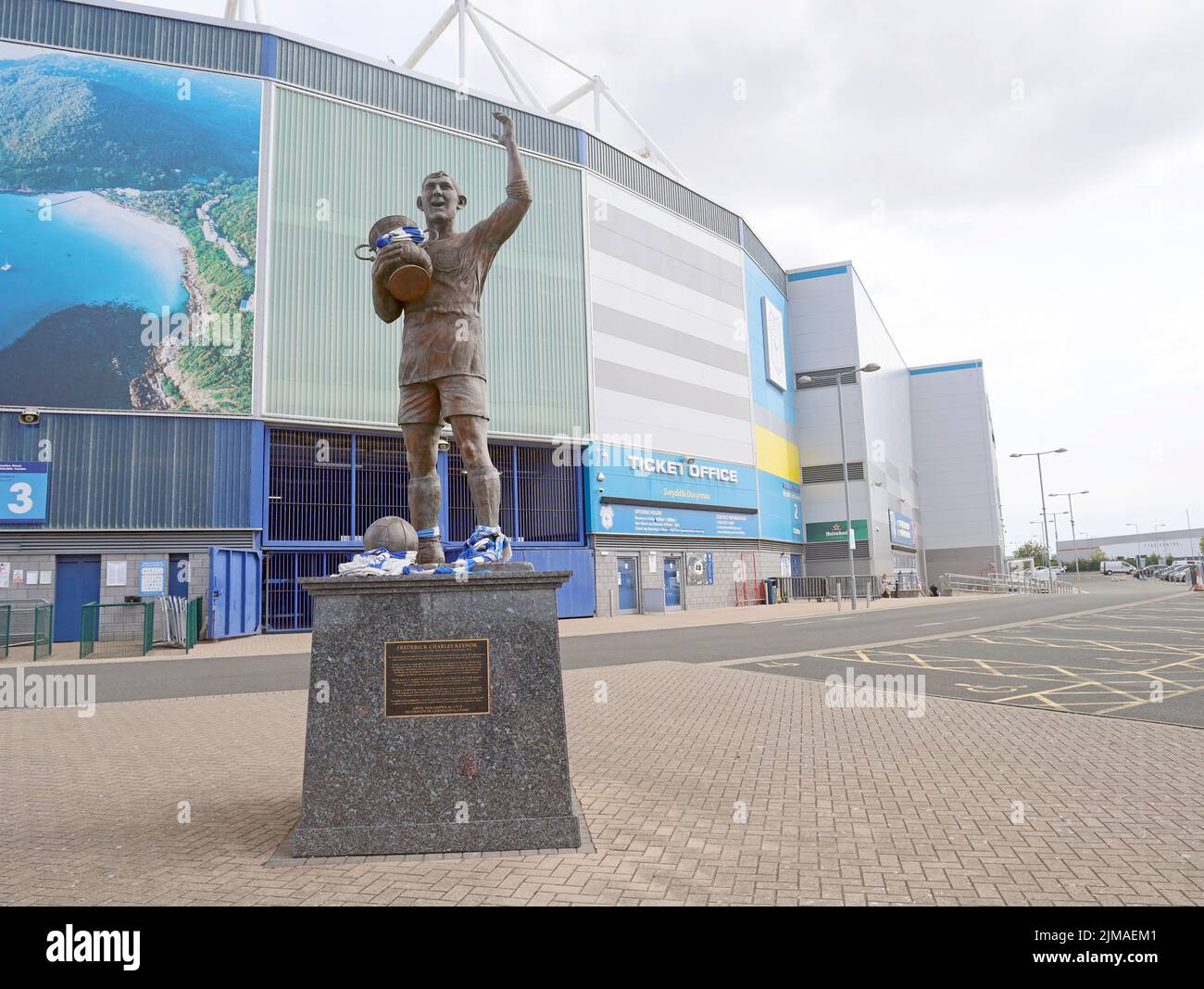 Bronze statue of Frederick Charles Keenor. Cardiff City FC , Cardiff ...