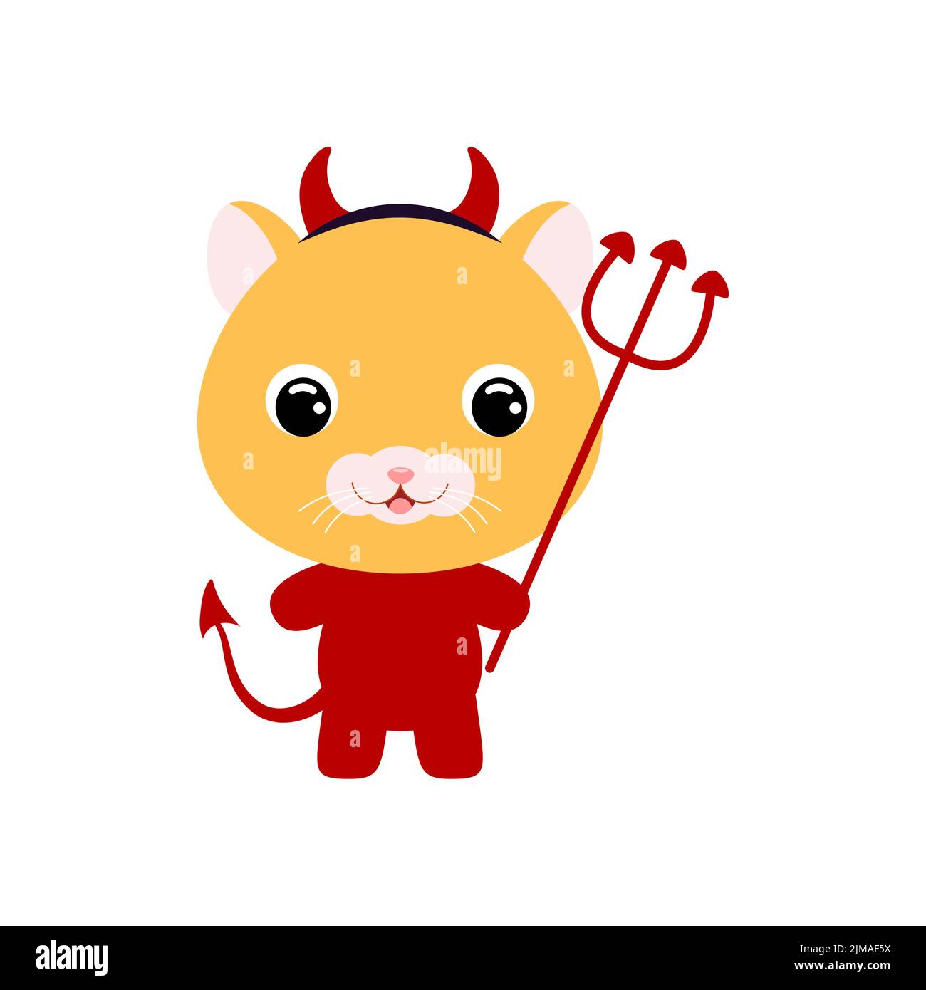 Cute little Halloween hamster in a devil costume. Cartoon animal ...