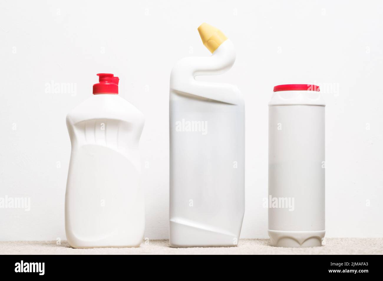 housekeeping cleaning kit background copy space Stock Photo - Alamy