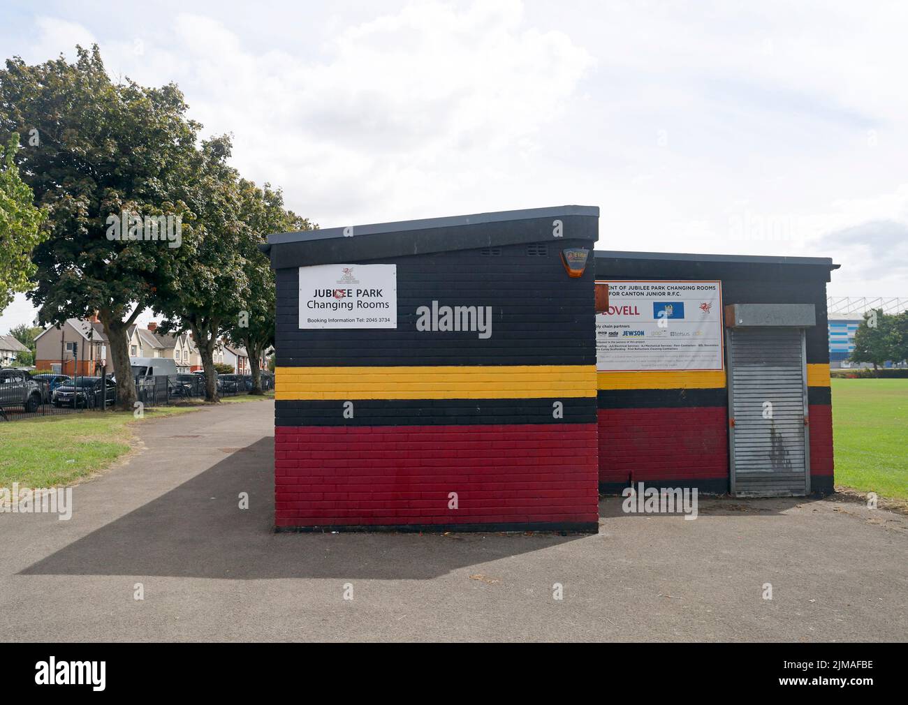 Canton RFC changing room, Jubilee Park, Cardiff Stock Photo - Alamy