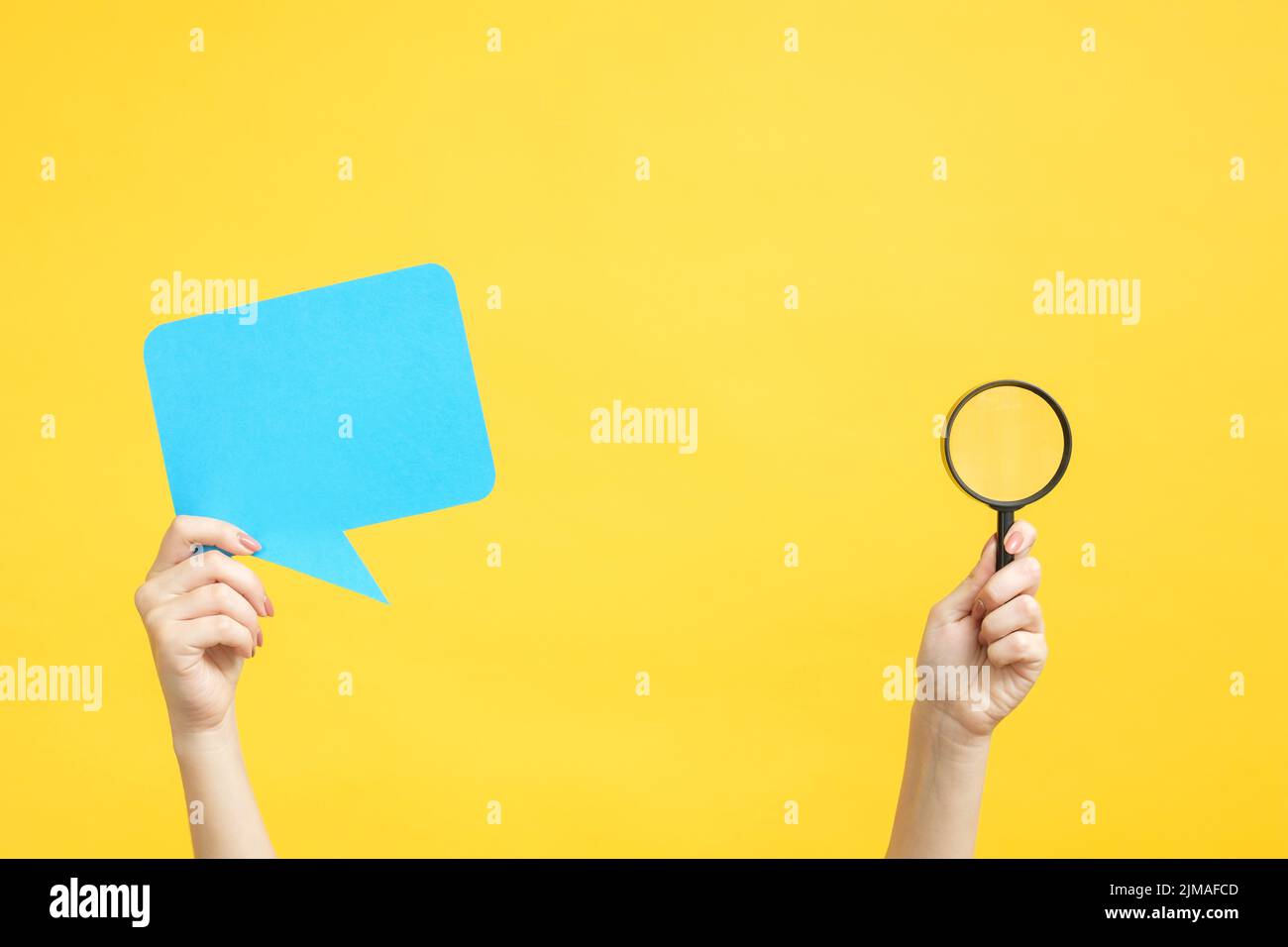 feedback assessment survey bubble speech magnifier Stock Photo - Alamy