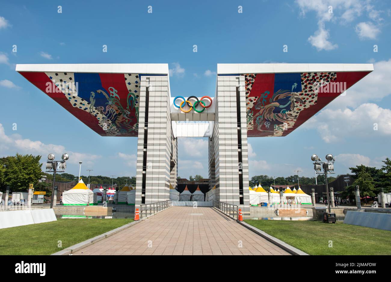 World Peace Gate. The 24th Seoul Olympic representative symbol of ...